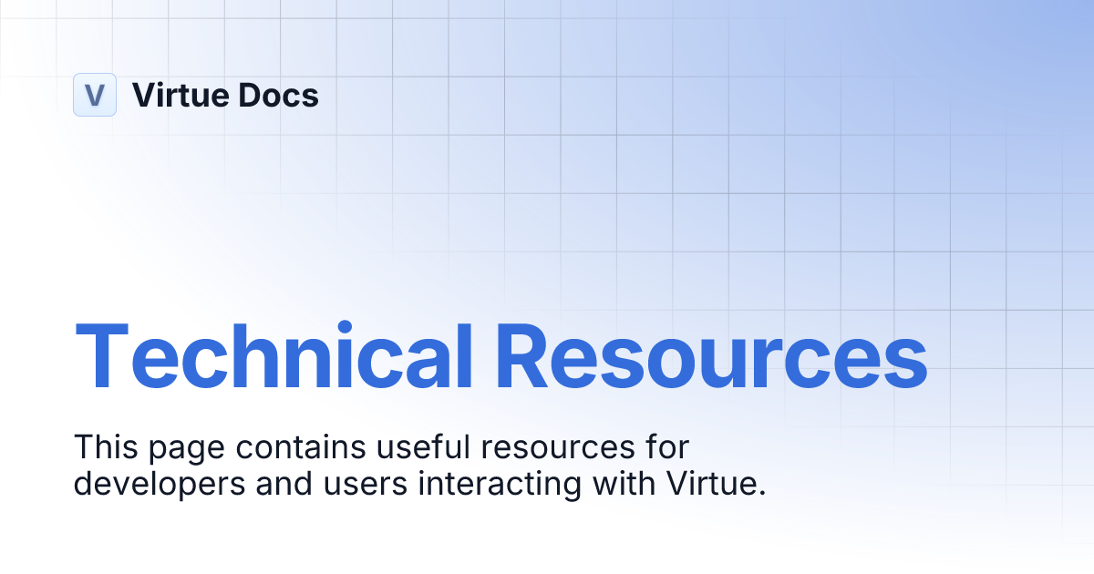 Technical Resources | Virtue Docs